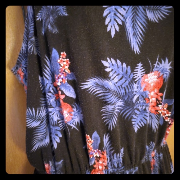 shosho | Dresses | Shosho Blue Palm Maxi Dress | Poshmark